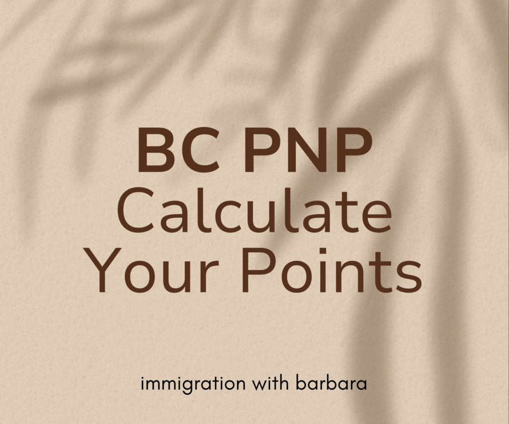 BC PNP Points Calculator